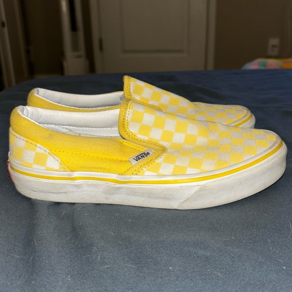 Vans | Shoes | Yellow Checkered Vans | Poshmark